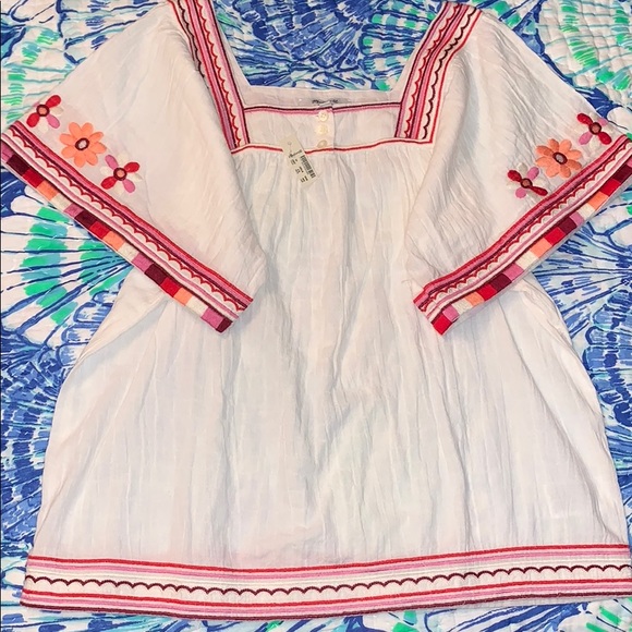 Madewell | Tops | Nwt Madewell White Floral Boho Embroidered Top Xs ...